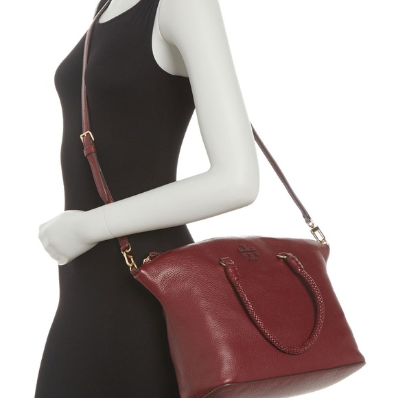 Tory Burch | Bags | Tory Burch Taylor Leather Satchel Garnet | Poshmark